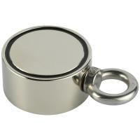 China Industrial Double Side Round Searching Magnet with Strong Pulling Force NdFeb Grade for sale