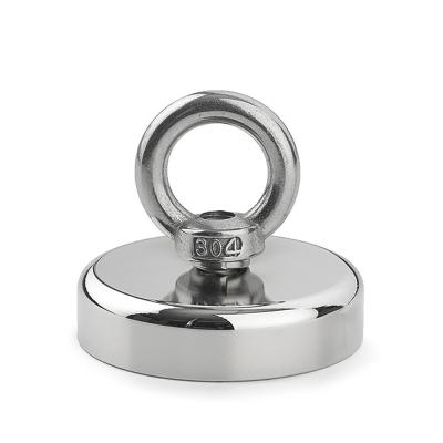 China 120KG Pull Recovery Neodymium Fishing Magnet with Precise Tolerance /-1% and Rope Eyebolt for sale