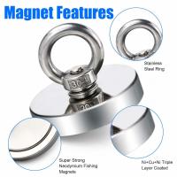 China 120KG Pull Recovery Neodymium Fishing Magnet with Precise Tolerance /-1% and Rope Eyebolt for sale