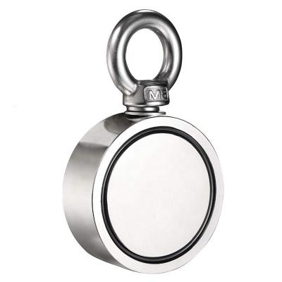 China Powerful Double-Sided Pull N52 Fishing Magnet with 1000lbs Pull Force and 75mm Diameter for sale