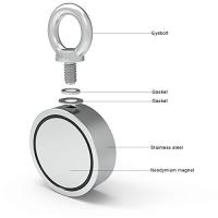 China Powerful Double-Sided Pull N52 Fishing Magnet with 1000lbs Pull Force and 75mm Diameter for sale