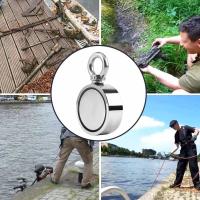 China Powerful Double-Sided Pull N52 Fishing Magnet with 1000lbs Pull Force and 75mm Diameter for sale