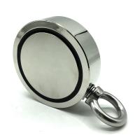 China Density Neodymium Fishing Magnet with M8 Eyebolt and 80KG Pulling Force 48mm Diameter for sale