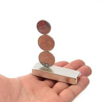 China Custom Super Strong Magnet N52 60x20x10mm Rectangular with Zinc Coating and NdFeB Grade for sale
