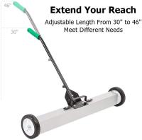 China Convenient Push-Type Magnetic Pick Up Sweeper with 30-50 Lbs Pull Force and Wheels for sale