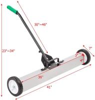 China Convenient Push-Type Magnetic Pick Up Sweeper with 30-50 Lbs Pull Force and Wheels for sale