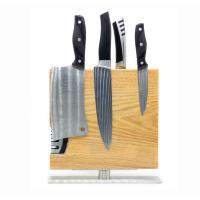 China Oak Magnetic Knife Holder Set with Magnetic Holder and Knife Sharpener Sustainable Design for sale