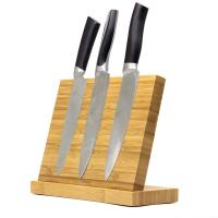 China ISO9001 2000 System Natural Bamboo Wood Magnetic Knife Block Holder Customized Design for sale