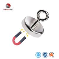 China A3 steel NdFeB magnet 148 LBS 67 KG Pulling Force D48mm Rare Earth POT Magnet with Eyebolt for sale