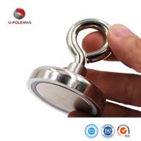 China A3 steel NdFeB magnet 148 LBS 67 KG Pulling Force D48mm Rare Earth POT Magnet with Eyebolt for sale