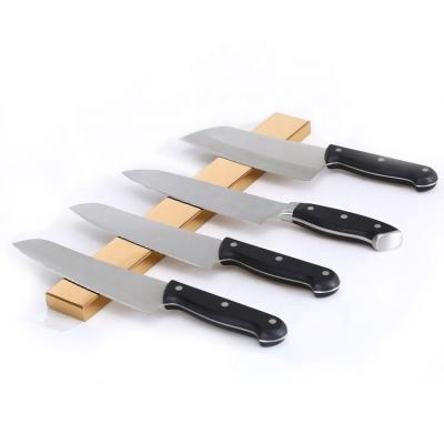China Outdoor Room Space Release Golden Color Titanium Magnetic Knife Bar 400x45x15mm Size for sale