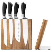 China Acacia Wood Magnetic Knife Organizer Universal Block for Knives Scissors 235x110x35mm for sale