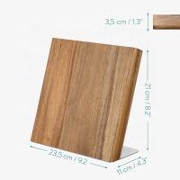 China Acacia Wood Magnetic Knife Organizer Universal Block for Knives Scissors 235x110x35mm for sale