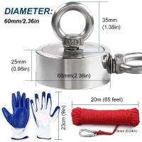 China Custom Double Lifting Ring 400kg Double Sided Fishing Magnet Neodymium for Tool Case Packaging for sale