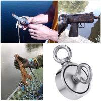 China Custom Double Lifting Ring 400kg Double Sided Fishing Magnet Neodymium for Tool Case Packaging for sale