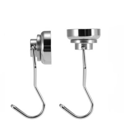 China NdFeB Grade NdFeb 25mm 50lbs 180 degree free rotation swivel Hook Magnet for industrial for sale