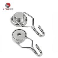 China NdFeB Grade NdFeb 25mm 50lbs 180 degree free rotation swivel Hook Magnet for industrial for sale