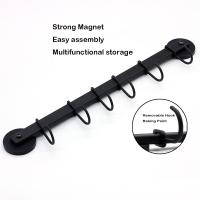 China Grill Outdoor Household Fridge Magnetic BBQ Tool Rack with Neodymium Magnet 6 Hooks and Steel Material for sale