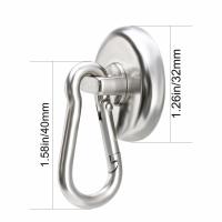 China Neodymium Round Magnetic Snap Hook with Carabiner Keychain and High Tolerance ±1mm for sale