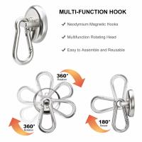 China Neodymium Round Magnetic Snap Hook with Carabiner Keychain and High Tolerance ±1mm for sale