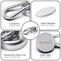 China Neodymium Round Magnetic Snap Hook with Carabiner Keychain and High Tolerance ±1mm for sale
