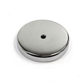 China ISO/TS16949 2002 Certified D80mm Ferrite Cup Magnet Holder With Countersunk Hole D6mm for sale