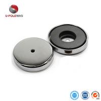 China ISO/TS16949 2002 Certified D80mm Ferrite Cup Magnet Holder With Countersunk Hole D6mm for sale