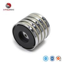 China ISO/TS16949 2002 Certified D80mm Ferrite Cup Magnet Holder With Countersunk Hole D6mm for sale