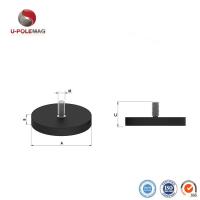 China Industrial Magnet Rubber Pot Magnets With Threaded Holes M6 M8 and Customizable Force for sale