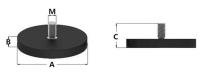 China Rubber Coated Neodymium Pot Magnet Grade Rubber Iron NdFeB and Composite Neodymium Magnet for sale
