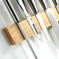 China Wood Magnet Strip Rack Magnetic Knife Holder Magnetic Suction Hang Lever Kitchen Accessory for sale