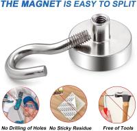 China Ndfeb Grade D16 D20 D32 Strong Permanent Pot Magnetic Hook Sliver Neodymium Magnet Hook for sale