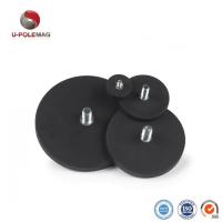 China Disc Neodymium Magnet Custom Size M6 M8 Rubber Coated Pot Magnet for sale