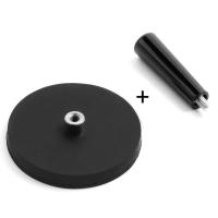 China Handle Type Rubber coated Pot Magnet Max Working Temperature 80 Centigrade for sale
