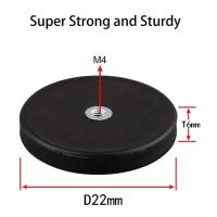 China Neodymium Round Magnet D22x6mm with M4 Flat Female Thread Gripper and Rubber Surface for sale