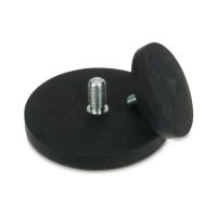 China D66mm Rubberized neodymium pot magnets with 20kg force and durable rubber coating for sale