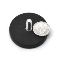 China D66mm Rubberized neodymium pot magnets with 20kg force and durable rubber coating for sale
