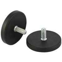 China D66mm Rubberized neodymium pot magnets with 20kg force and durable rubber coating for sale