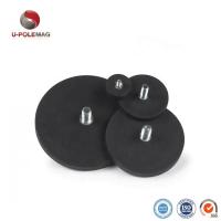 China D66mm Rubberized neodymium pot magnets with 20kg force and durable rubber coating for sale
