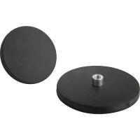 China 80 Degree Celcius Rubber Coated NdFeB Pot Magnet with Tapped Pin and Cutting Service for sale