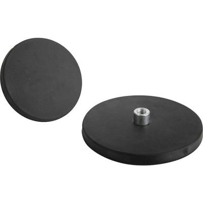 China 80 Degree Celcius Rubber Coated NdFeB Pot Magnet with Tapped Pin and Cutting Service for sale