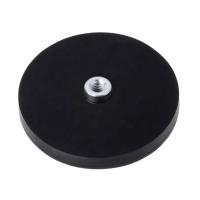 China 80 Degree Celcius Rubber Coated NdFeB Pot Magnet with Tapped Pin and Cutting Service for sale