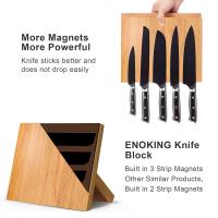 China Custom Design Magnetic Knife Block Natural Bamboo Stand Holder with Strong Magnets for sale