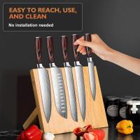 China Custom Design Magnetic Knife Block Natural Bamboo Stand Holder with Strong Magnets for sale