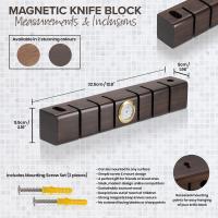 China Acacia Wood Knife Holder featuring Super Strong Magnets and Multifunctional Hygrometer for sale