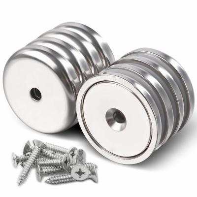 China Max Working Temperature 80 Celsius 35 LB Pull Power Ferrite Cup Magnets for Mounting for sale