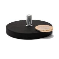 China Neodymium Magnet Rubber Pot Magnets With And Custom Packing And M6 M8 Threaded Holes for sale