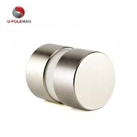 China 191g Weight N52 Silver Disc Magnet Neodymium D40x20mm with Axial Magnetized Direction for sale