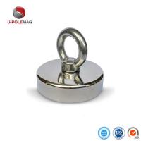 China 148 LBS 67 KG Pulling Force Rare Earth POT Magnet with Eyebolt D48mm and High Tolerance for sale