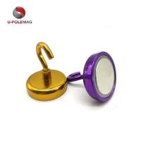 China Neodymium Magnet Decorative Pot Magnet with Hook D10mm-75mm and Powerful Magnetic Hook for sale